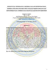 EFEKTIVITAS PENERAPAN E-KINERJA DALAM MENINGKATKAN KINERJA PEGAWAI NEGERI SIPIL DI BADAN ...